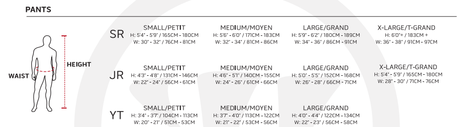 24-25 Pants Sizing Chart – Warrior